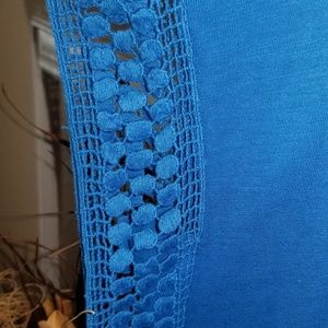 Jones New York | Tops | Deep Ocean Blue Embroidered Top | Poshmark